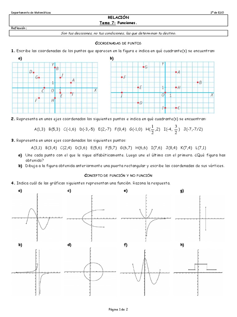 Relación Tema 7. Funciones | PDF