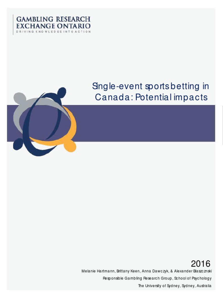 Hartmann Et Al (2016) - Single-Event Sports Betting in Canada ...