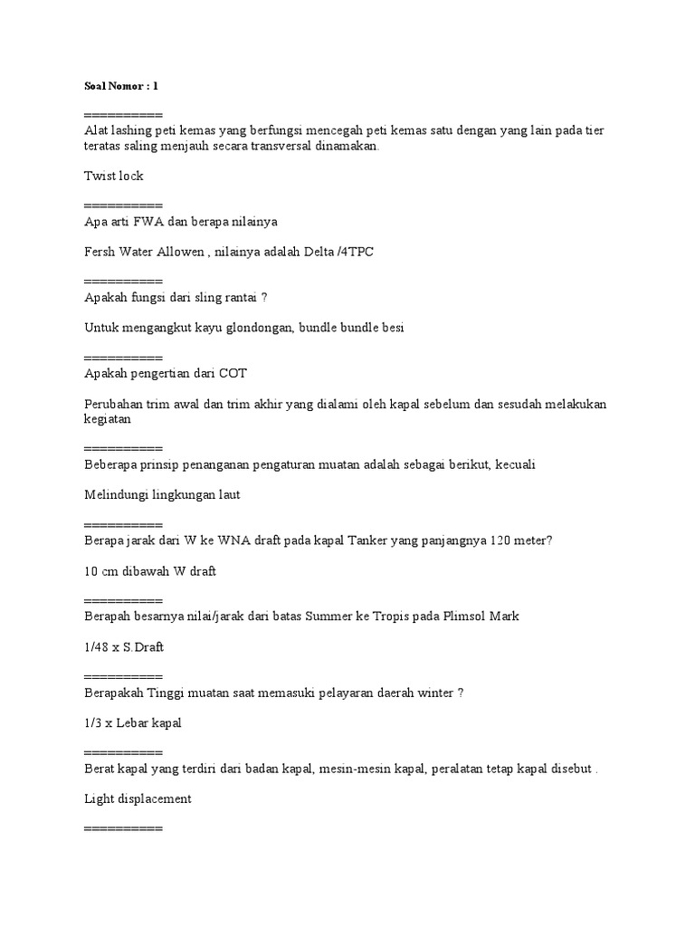 Inspect and Report Defects and Damage To Cargo Spaces, Hatch Covers and ...