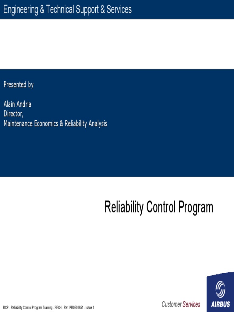 Reliability Control Program: Engineering & Technical Support & Services ...