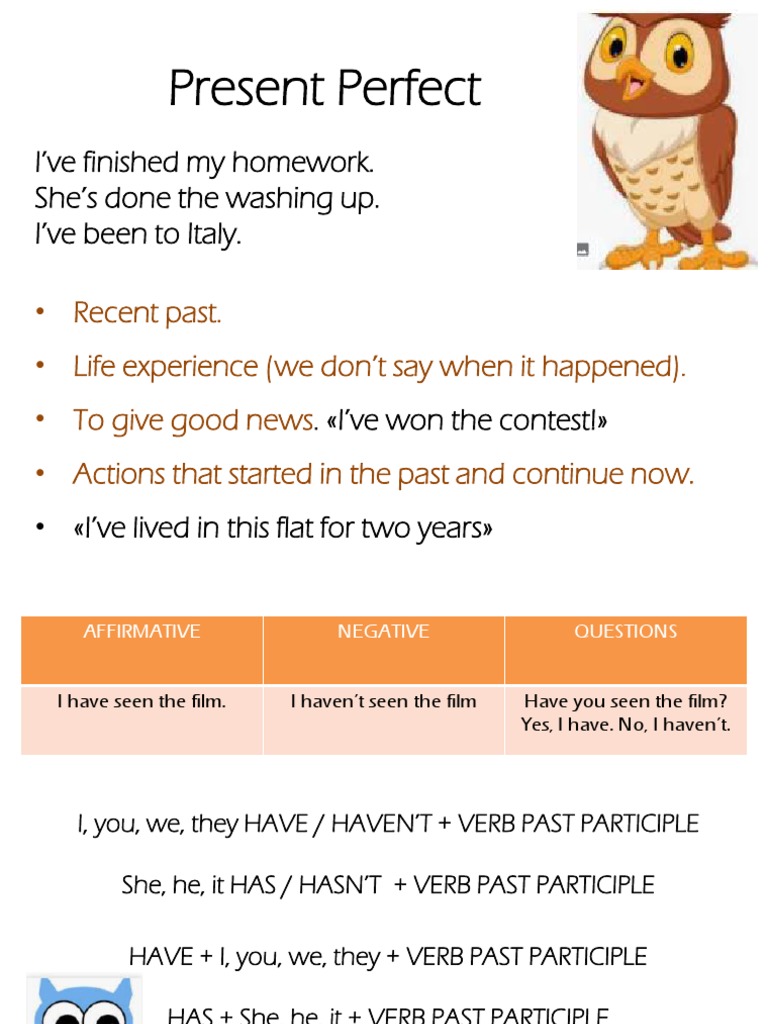 Present Perfect Tense Guide | PDF