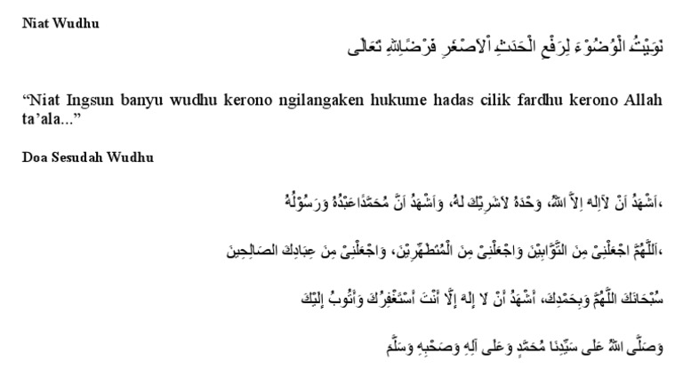 niat wudhu | PDF