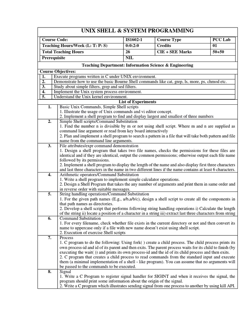 Unix Shell | PDF | Software Development | Unix