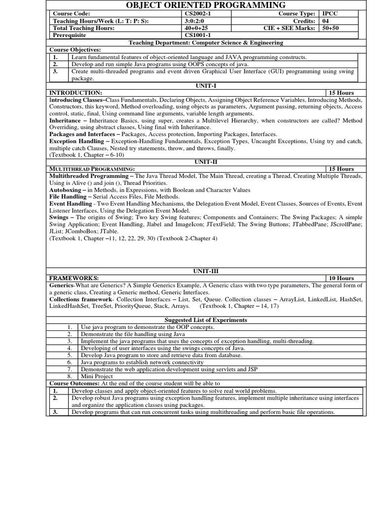 Object Oriented Programming | PDF Object Oriented Programming | PDF