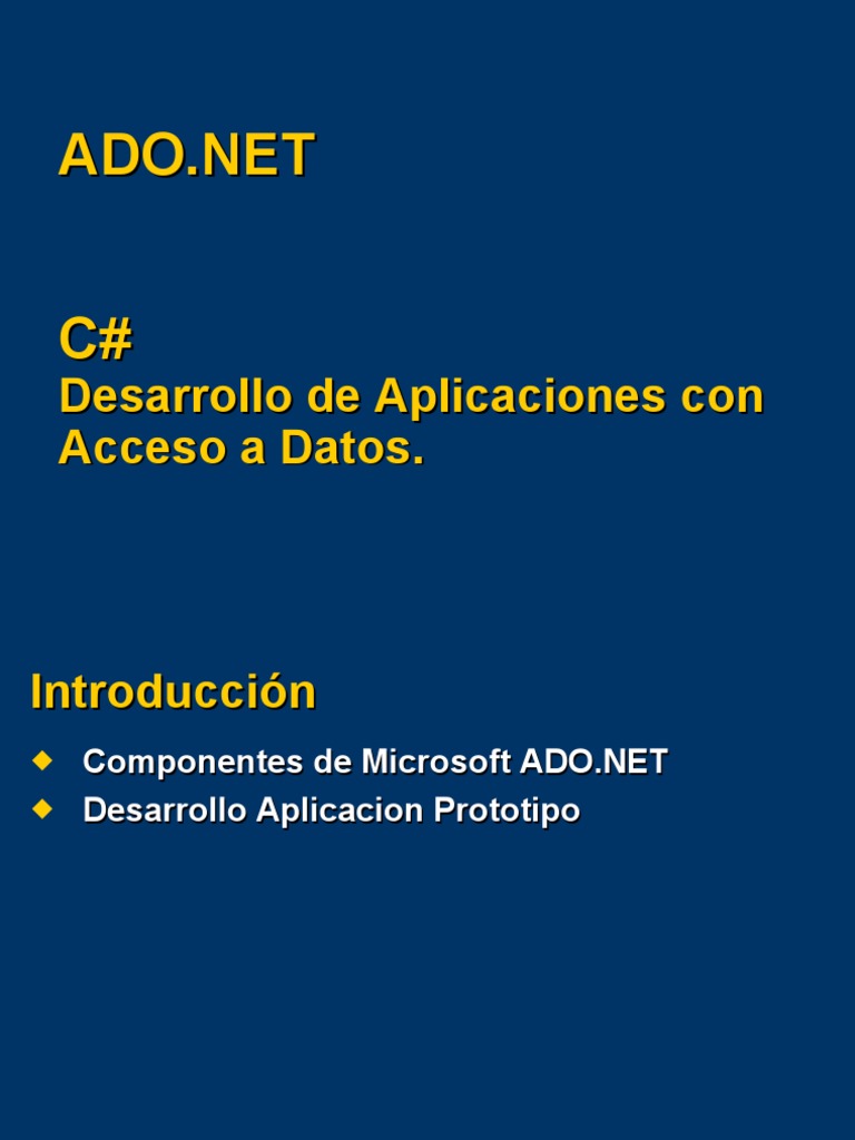6 5 Ado Net En C Pdf Framework Active X Data Objects