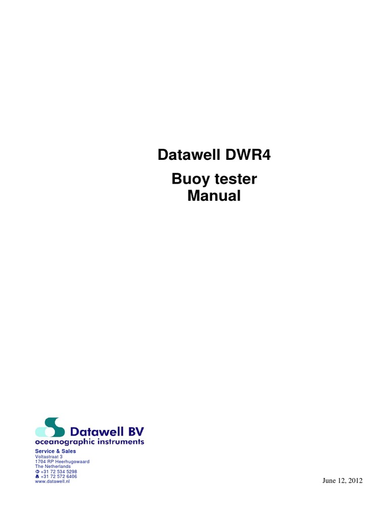 Datawell DWR4 Buoy Tester Manual | PDF | Compass | Computer Program
