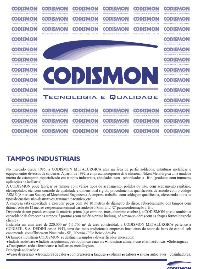 Catálogo - Tampos - Codismon | PDF | Materiais | Química