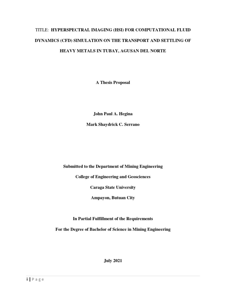 Thesis Proposal by Hegina and Serrano | PDF | Computational Fluid Dynamics | Fluid Dynamics