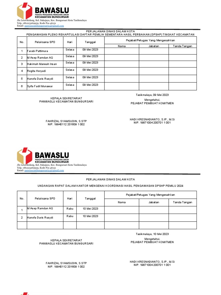 SPPD Visum Coklit Panwas | PDF