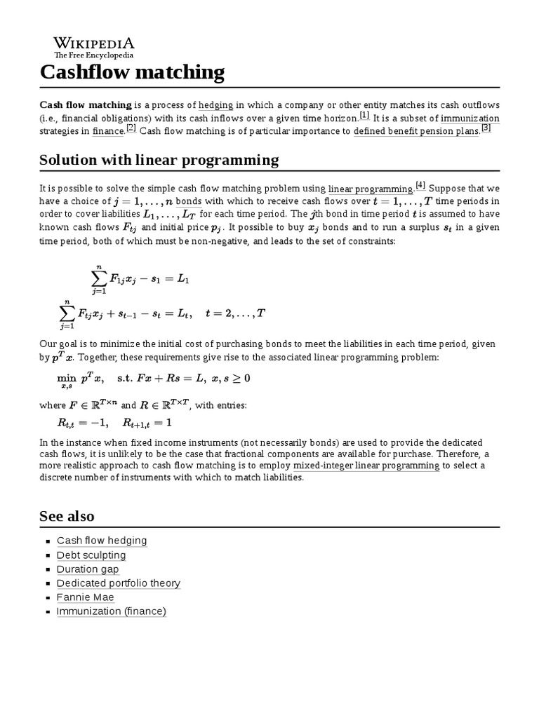 Cashflow Matching | PDF | Money | Financial Economics