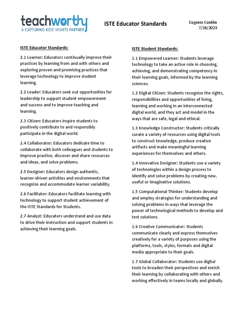 Educator Iste Standards | PDF | Learning | Empowerment
