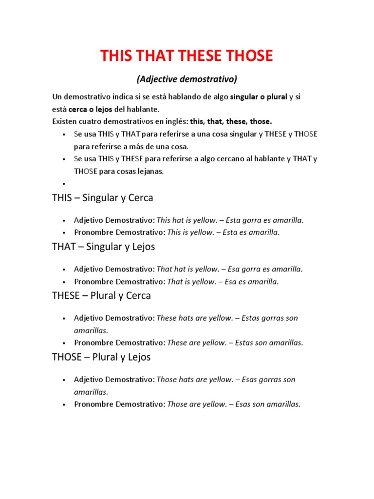 21 This That These Those | PDF | Artes del Lenguaje y Comunicación ...
