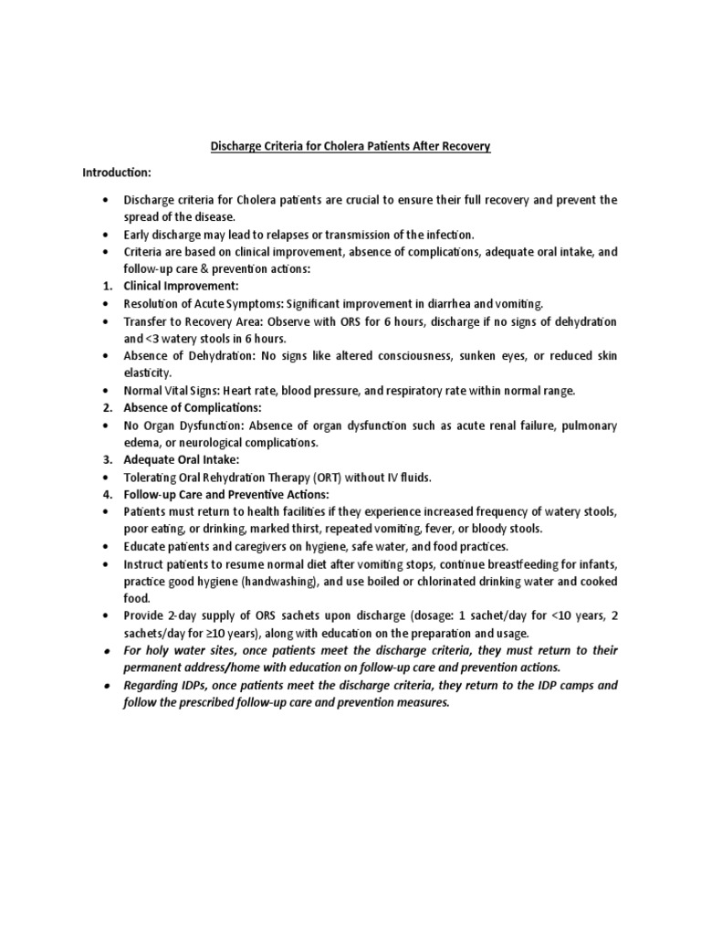 Discharge Criteria-Revised (3) | PDF