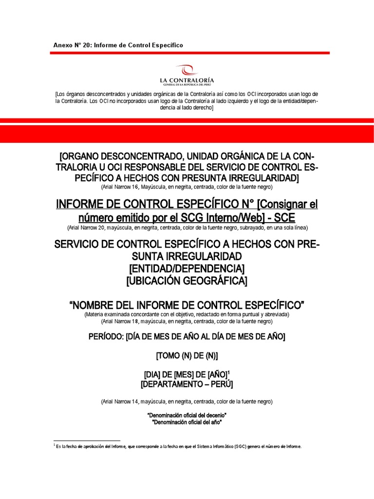 Anexo 20 - Informe de Control Específico | PDF | Gobernancia | Responsabilidad