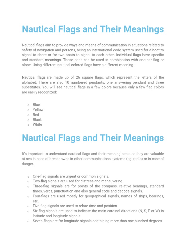 Understanding Nautical Flags Meaning | PDF | Flag | Ships