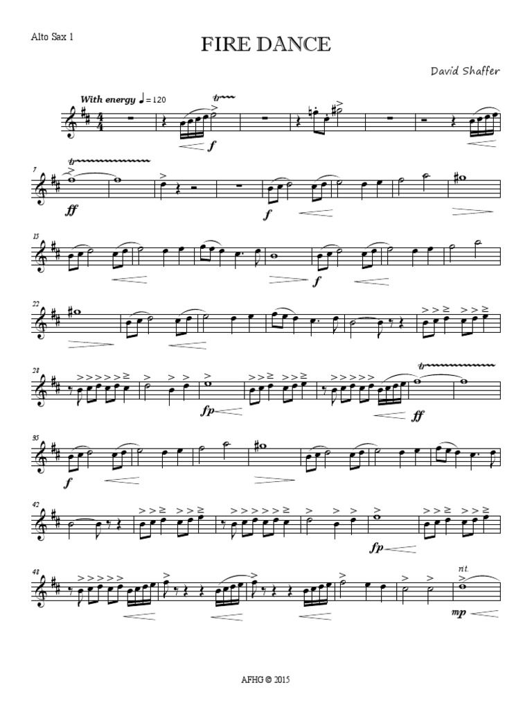 Fire Dance - Alto Sax 1 | PDF