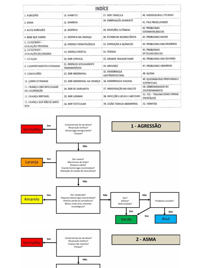 FLUXOGRAMAS TRIAGEM DE MANCHESTER COM INDICE (1) | PDF