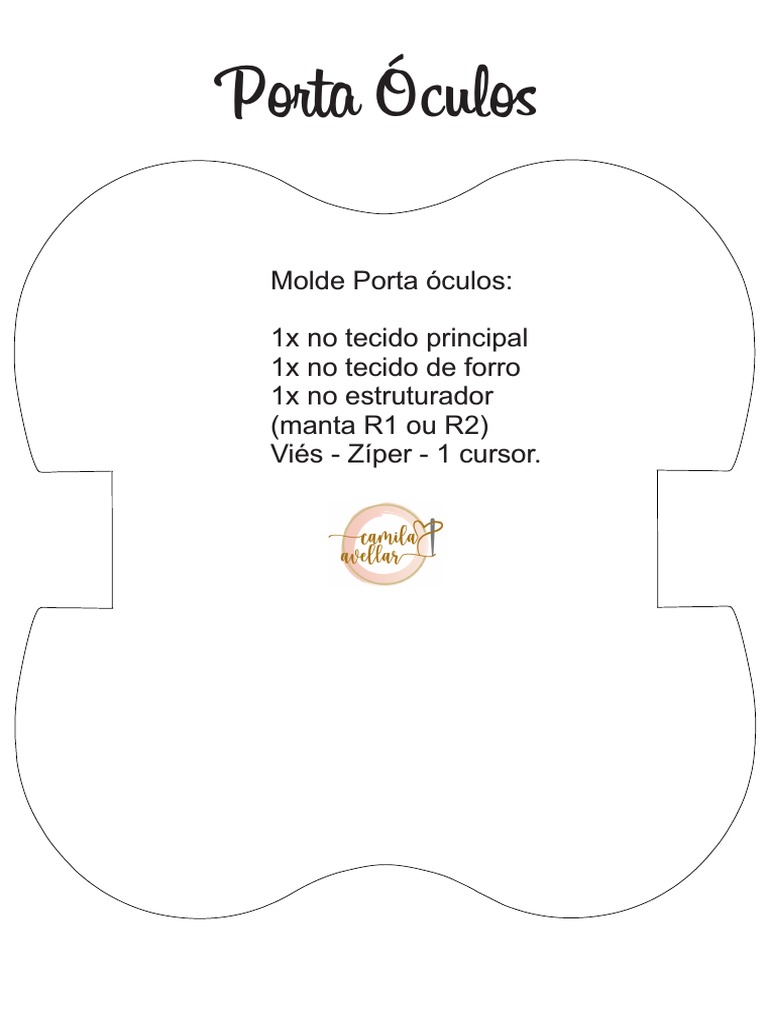 Porta Óculos - Molde para Imprimir | PDF