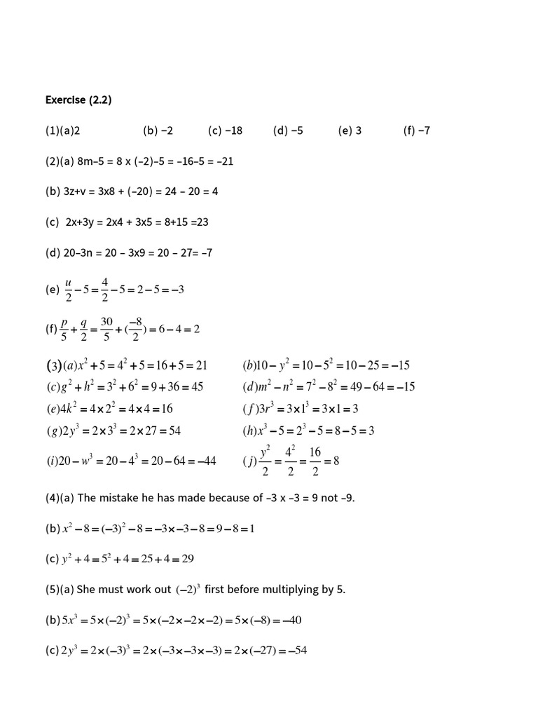 Math Exercises And Solutions Pdf