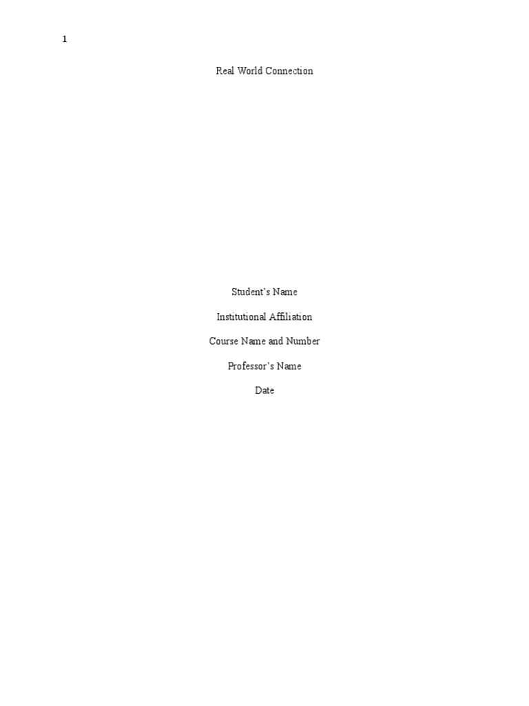 Real World Connection | Download Free PDF | Adolescence | Identity ...