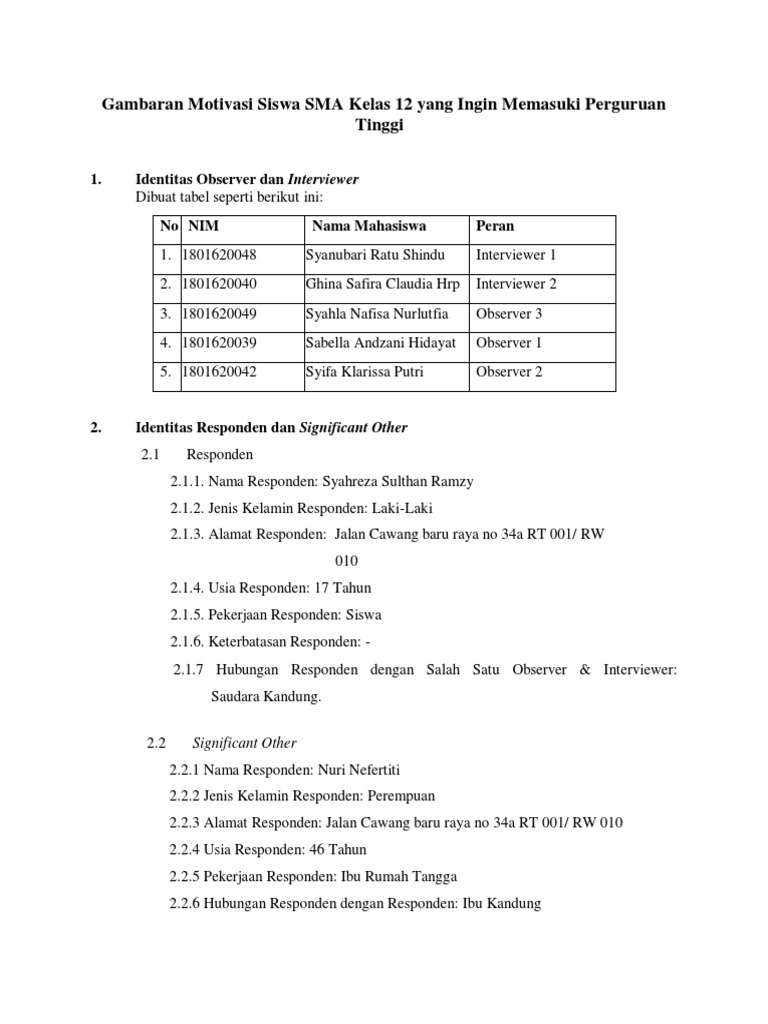 Kelompok 2 - UAS Observasi Wawancara | PDF