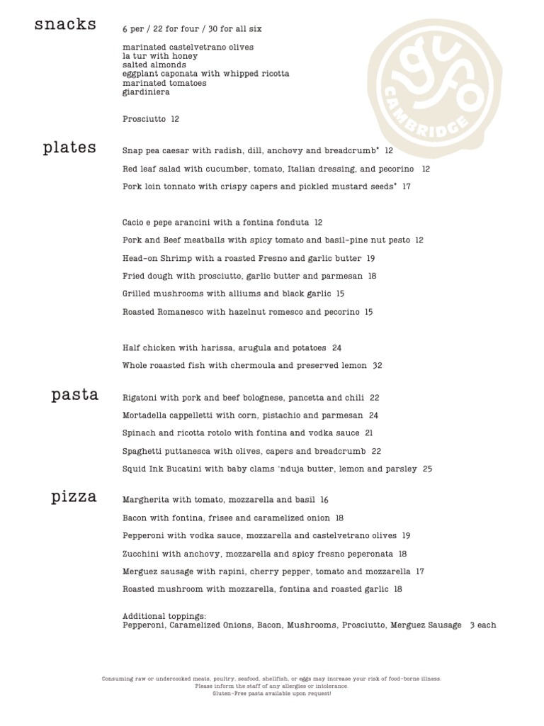 Gufo Menu | Download Free PDF | Sausage | Pickling