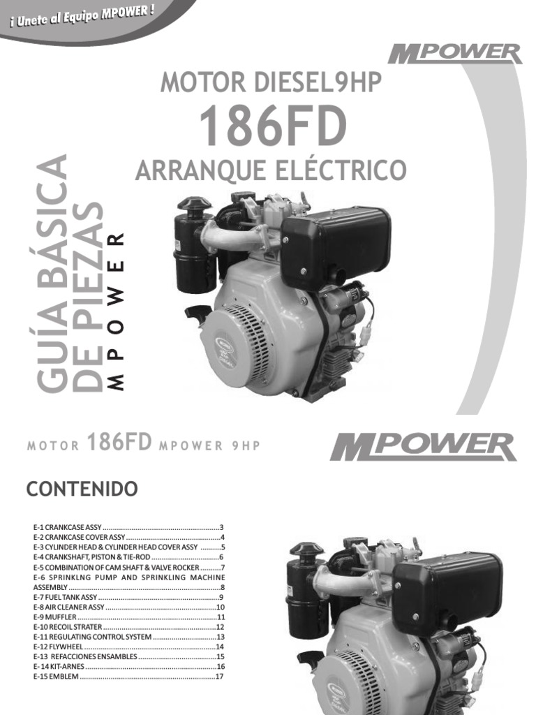 Guía Piezas Motor Diesel 186FD 9HP | PDF | Piston | Propulsion