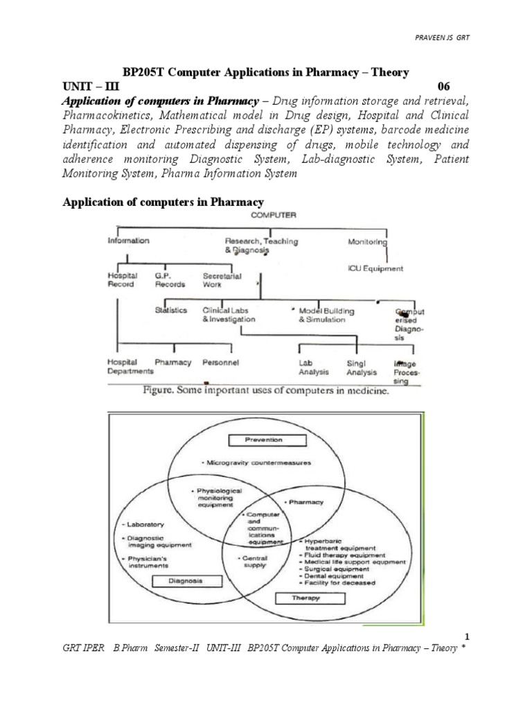 UNIT-III Lecture Notes BP205T Computer Applications in Pharmacy-Updated ...