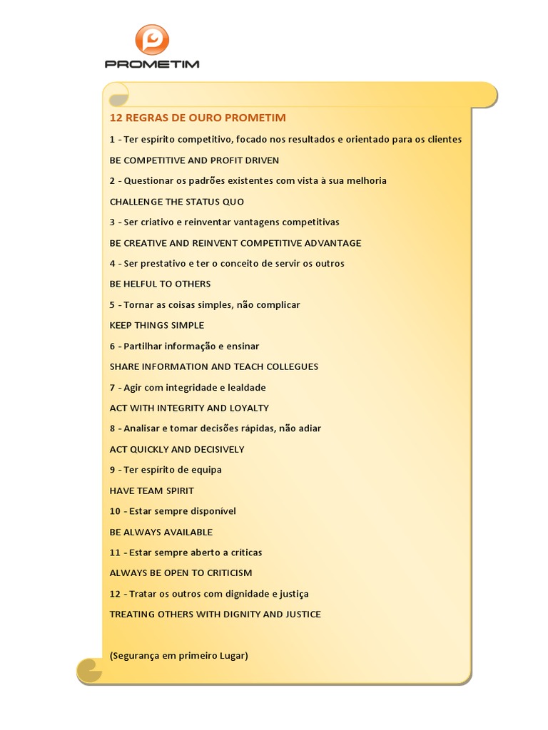 12 Regras De Ouro Pdf