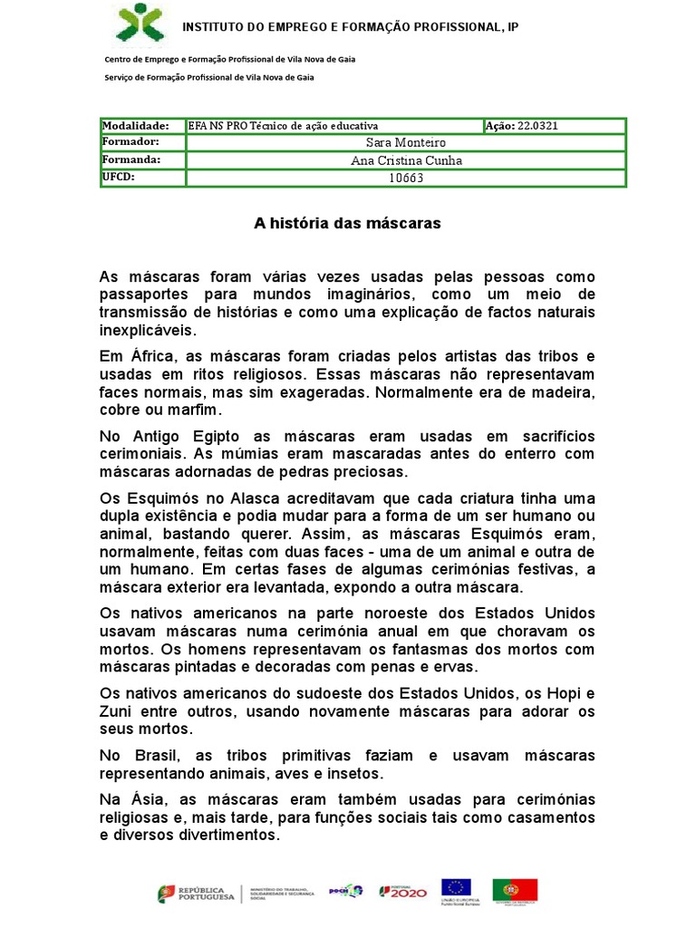 UFCD 10663 - Mascaras | PDF | Carnaval | Itália