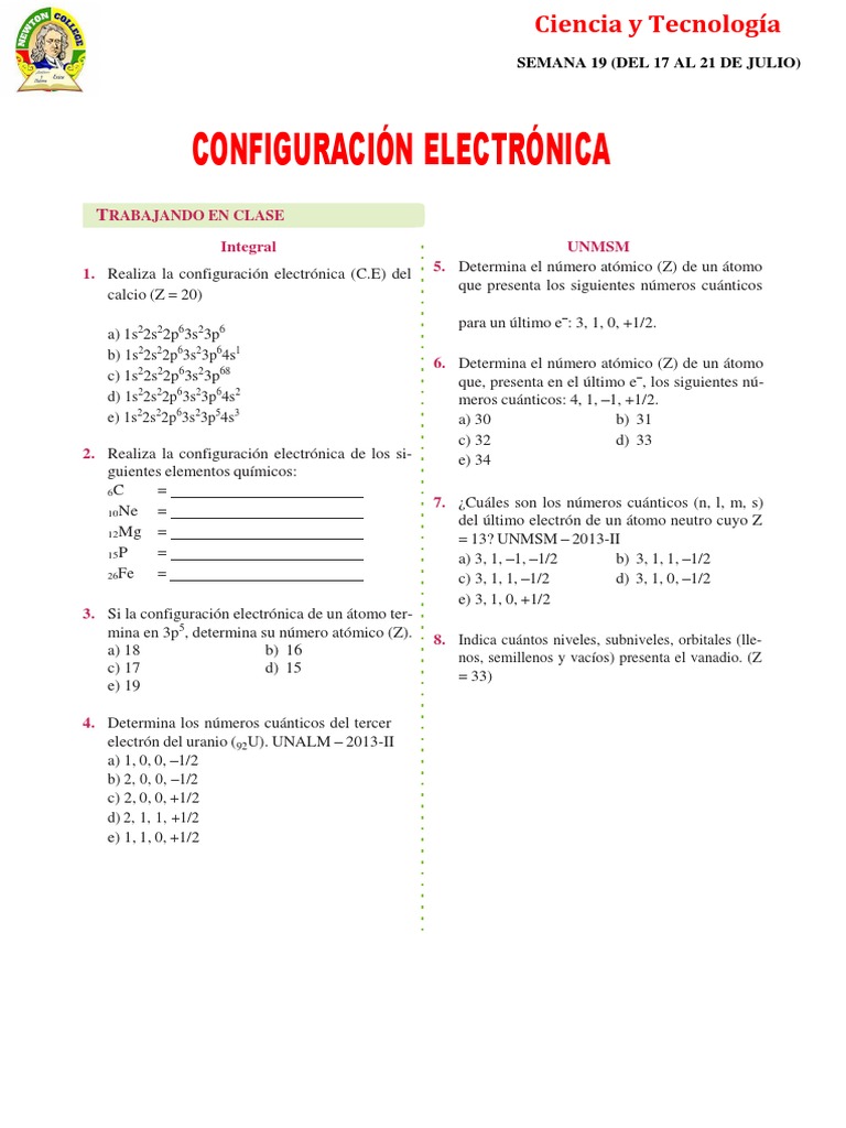 Configuración Electrónica del Uranio | PDF | Configuración electronica ...