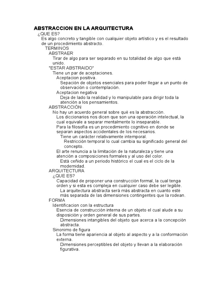 Abstraccion en La Arquitectura | PDF