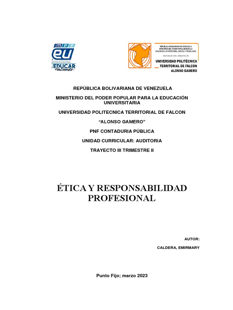 Etica y Responsabilidad Profesional | PDF | Contador | Ética profesional