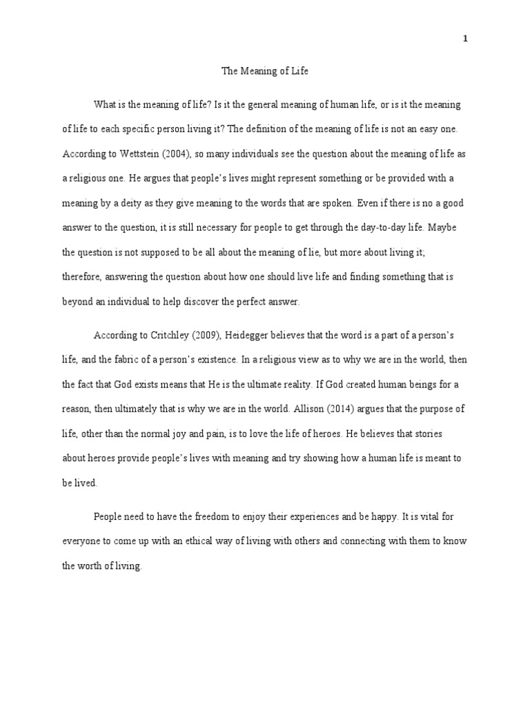 The Meaning of Life | PDF | Meaning Of Life | God