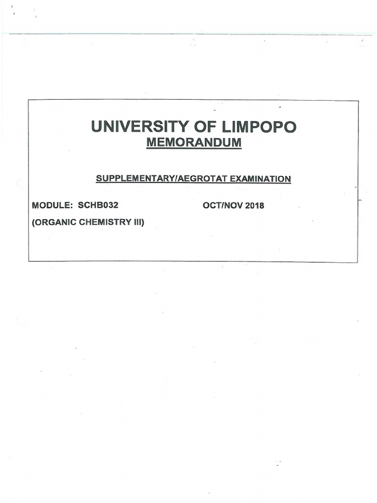 Supp Exam Memo 2018 | PDF