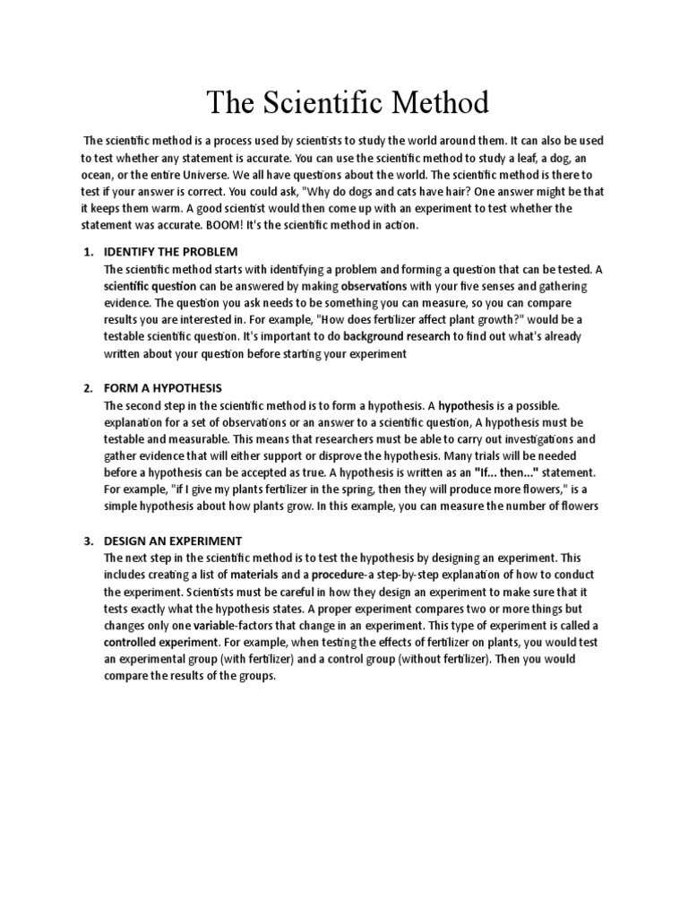 The Scientific Method | PDF | Scientific Method | Experiment