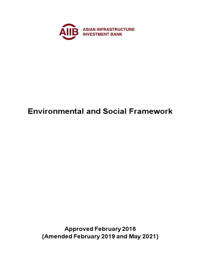 AIIB Revised Environmental and Social Framework ESF May 2021 Final ...
