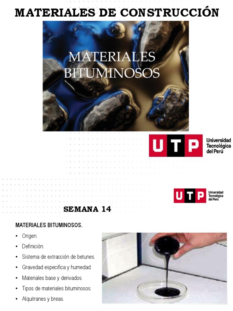 Tipos y Propiedades de Materiales Bituminosos | PDF