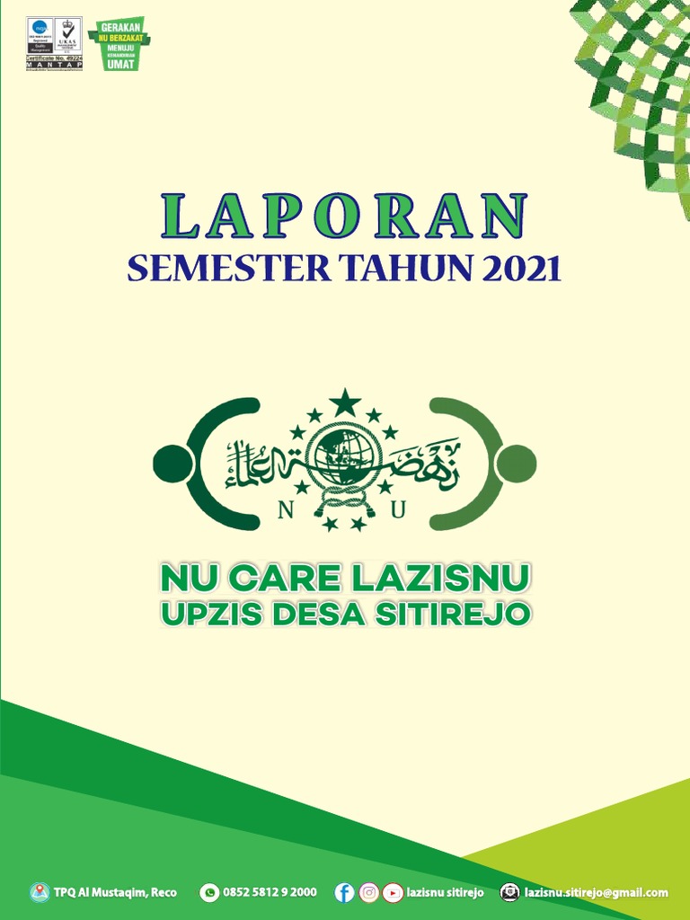 Laporan Kinerja Lazisnu Sitirejo 2021 | PDF