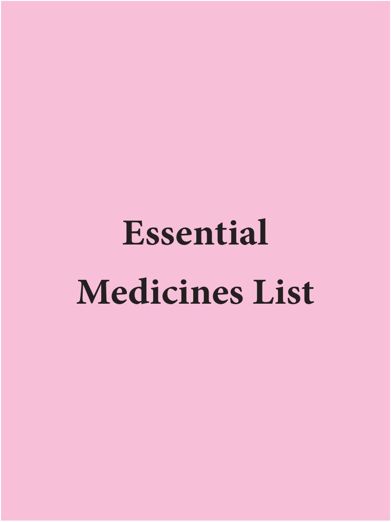 Essential Medicines List 2018 Edition | PDF | Beta Lactamase | Morphine