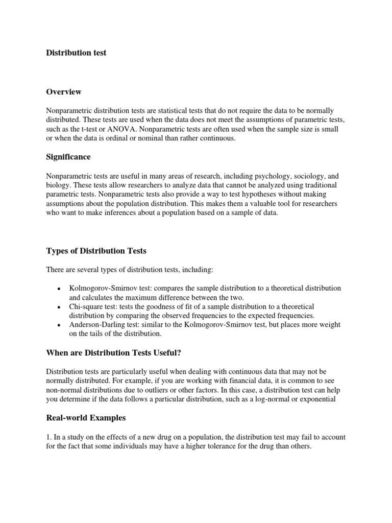 Distribution Test And Rank Transformation Pdf Statistical Hypothesis Testing Nonparametric 