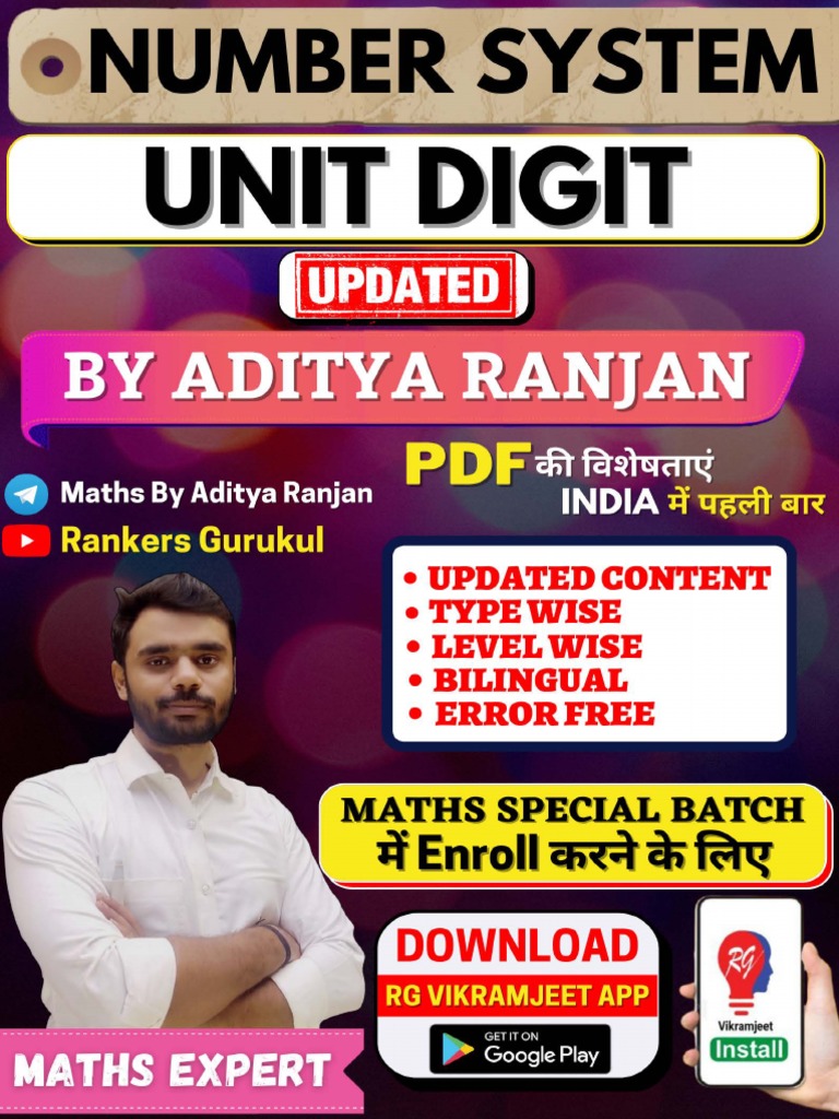 Unit Digit Classroom Sheet | PDF