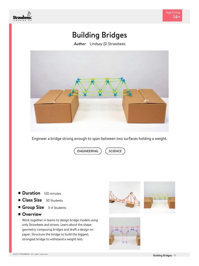 Building Bridges Gr8 - 12 Strawbees | PDF | Bridge | Beam (Structure)