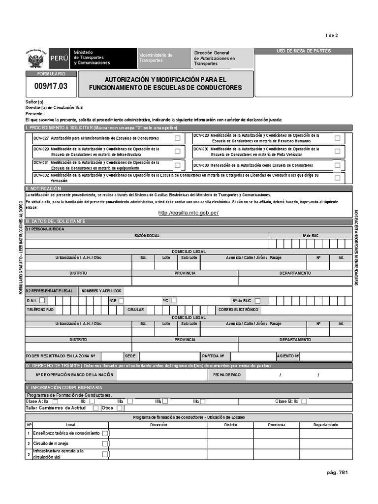 Formulario_009-17.03 | PDF