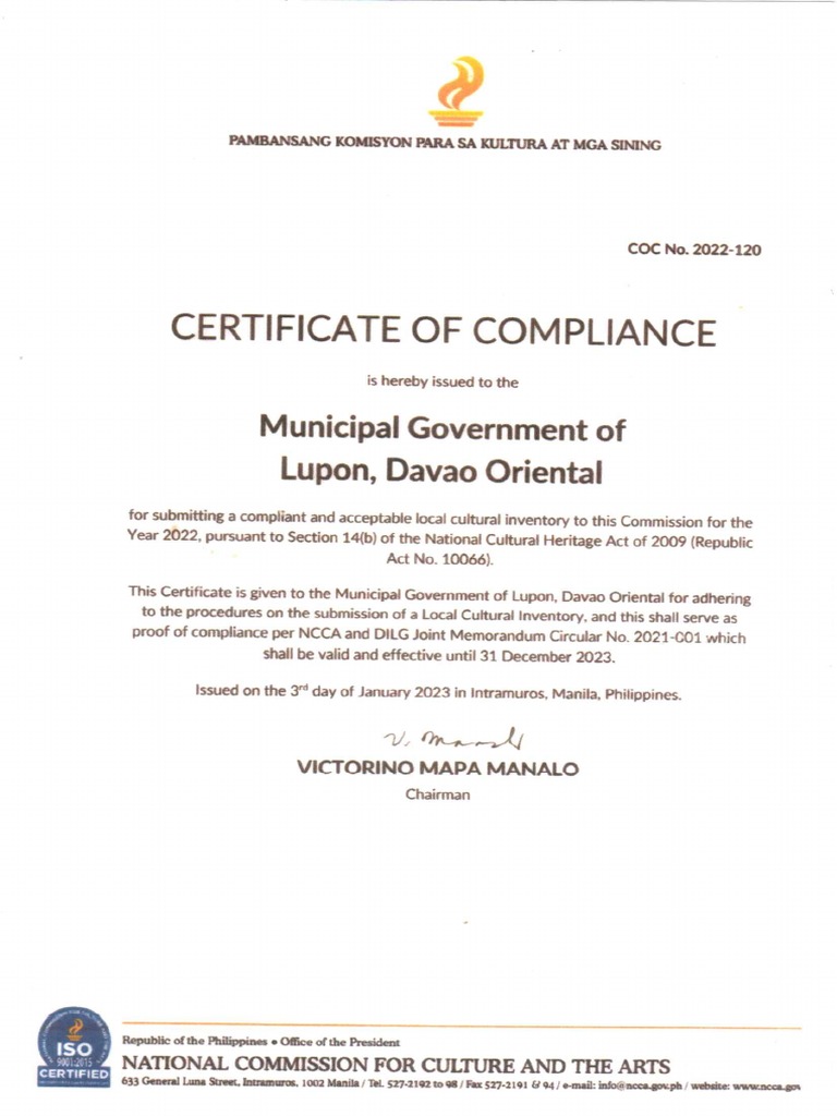 Certificate of Compliance | PDF