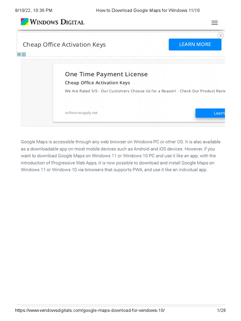 How To Download Google Maps For Windows 11 - 10 | PDF | Microsoft ...