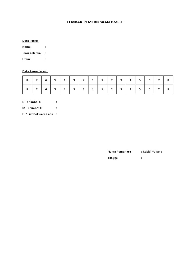 Pemeriksaan Dmf t | PDF
