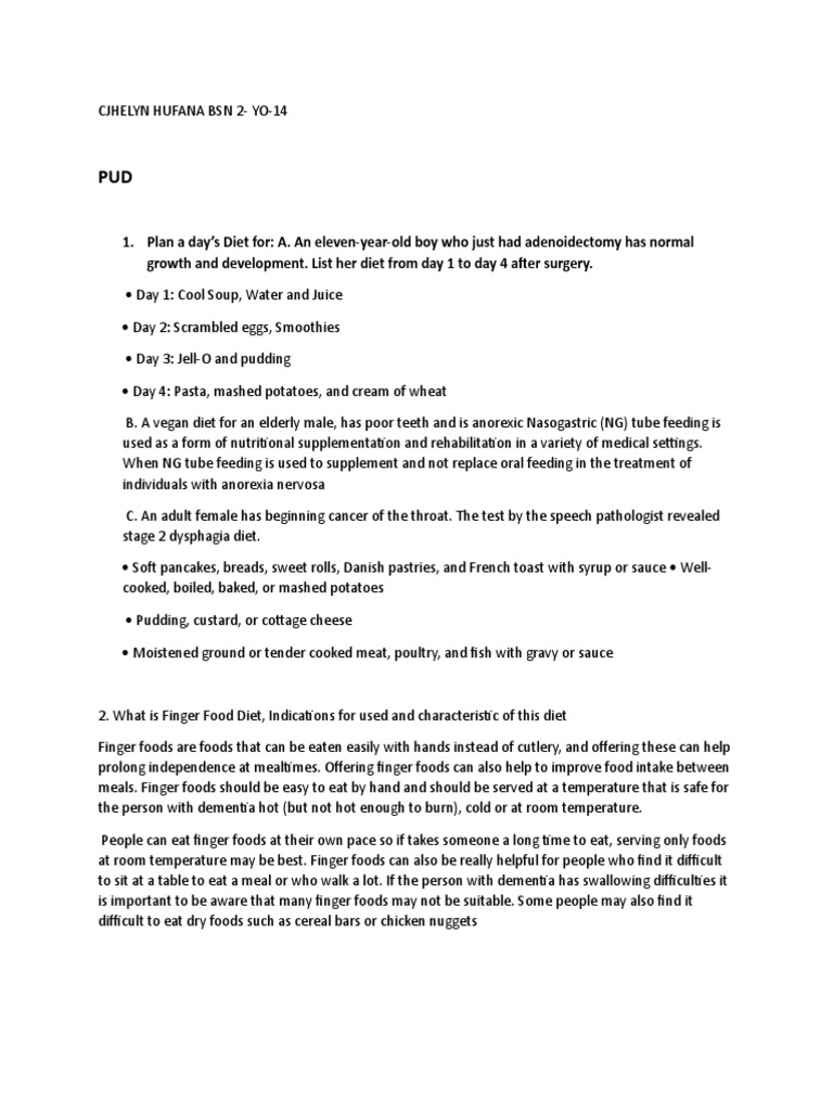 PUD | PDF | Eating | Meal