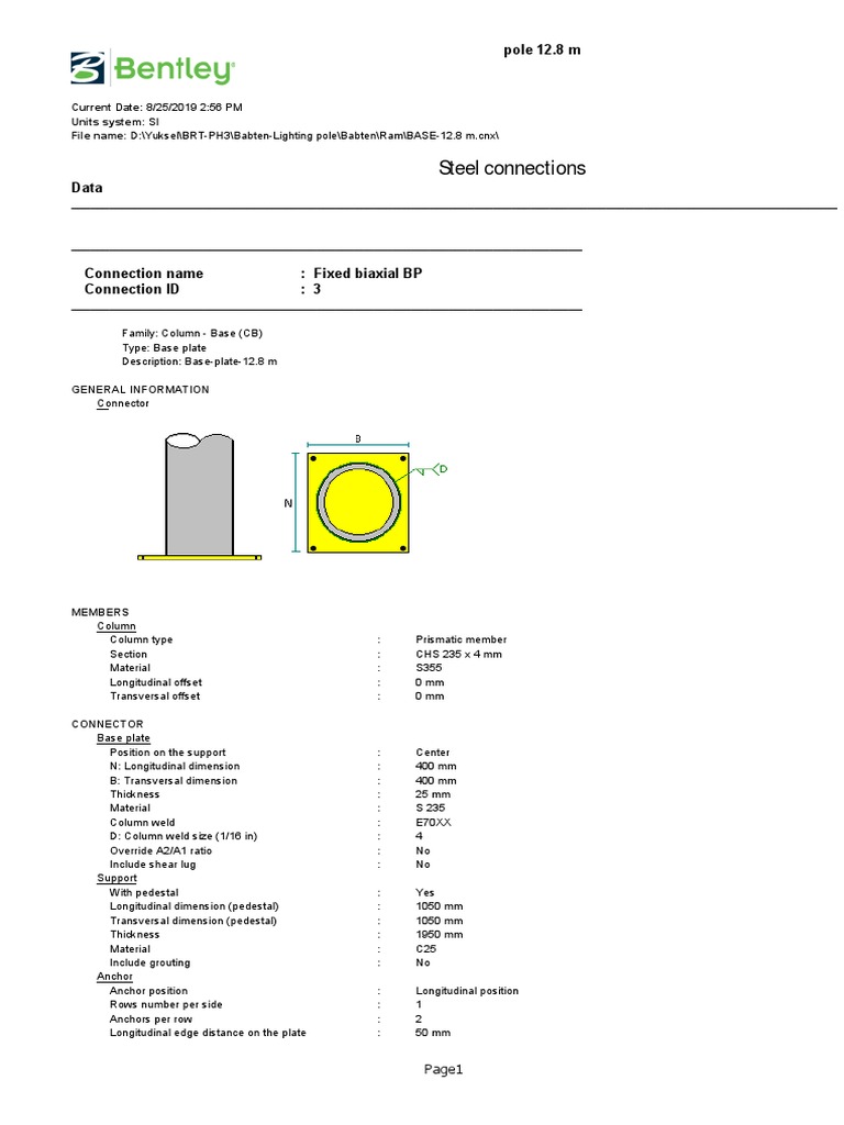 RAM Connection - Report12.8 | PDF | Civil Engineering | Building Engineering