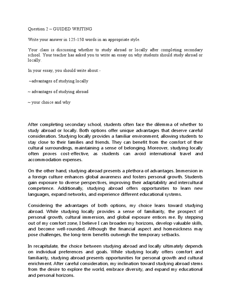 Question 2 GUIDED WRITING | PDF